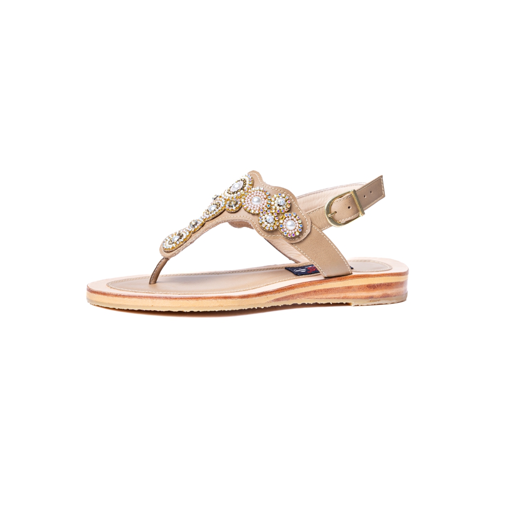 SANDALIA 0004 ARENA CON APLIQUE STRASS | Comprar Online en Boxes ...